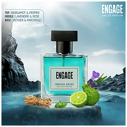 Buy Engage Indigo Skies Eau De Parfum - Long Lasting, Fresh & Earthy, For Men Online at Best ...