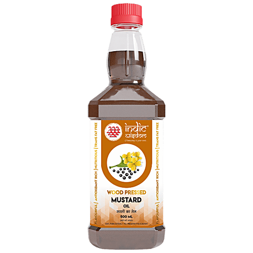 Buy INDIC WISDOM Wood Pressed Mustard Oil - Antioxidant Rich ...