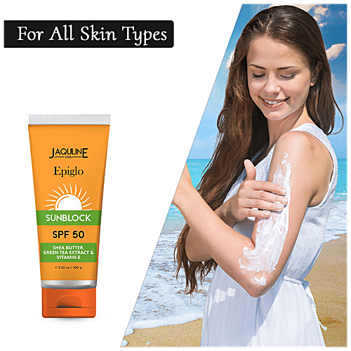 Buy Jaquline USA Epiglo Sun Block SPF 50 - Protects The Skin Texture ...