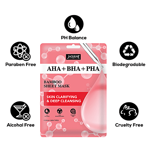 Buy Jaquline USA AHA+BHA+PHA Bamboo Sheet Mask - Deeply Cleanses Online ...
