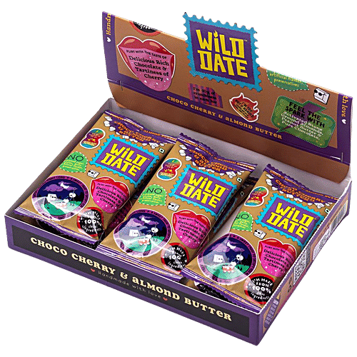 Buy Wild Date Choco Cherry & Almond Butter Snack Bar - Gluten-Free, No ...