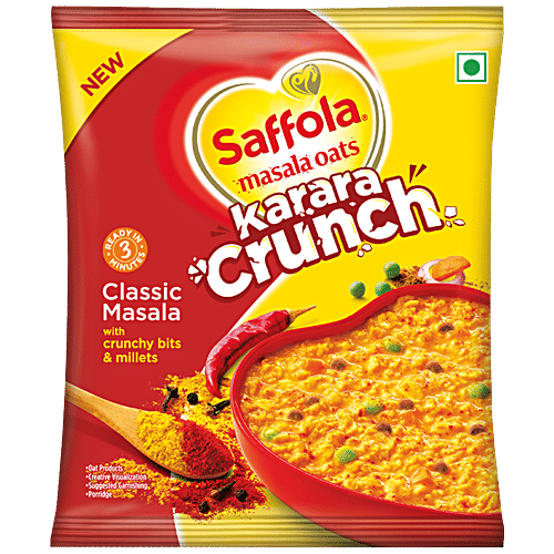 Buy Saffola Masala Oats - Karara Crunch, Classic Masala, Tasty Recipe ...