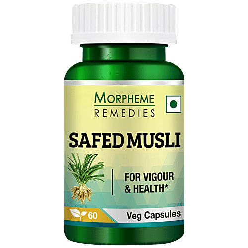 Buy Morpheme Remedies Safed Musli Veg Capsules - 500 mg, For Vigour ...