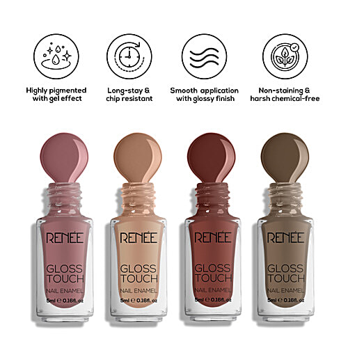Buy RENEE Gloss Touch N02 Everyday Nudes - Set of 4 Nail Enamels Online ...