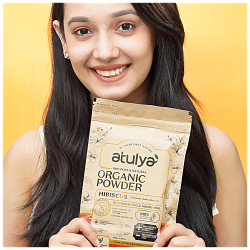 Buy ATULYA Organic Powder - Hibiscus, Strengthening & Nourishing, Reduces Hair Fall Online at ...