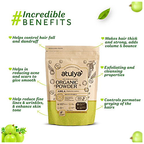 Buy ATULYA Organic Powder - Amla, Rich In Vitamin C, For Skin & Hair ...