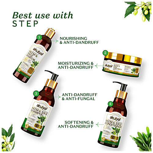 Buy ATULYA Neem & Sage Shampoo - Lemon Peel, Anti-dandruff, Anti-fungal ...