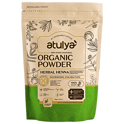 Buy Atulya Organic Powder - Herbal Henna, Nourishing Colouration ...