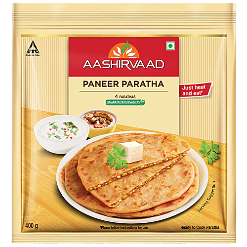 Buy Aashirvaad Paneer Paratha - Ready To Cook, No Added Preservatives ...