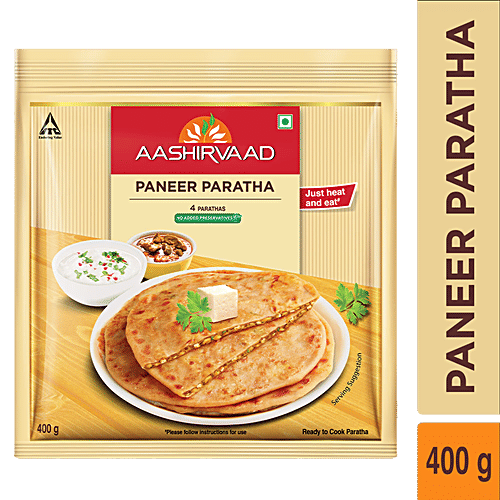Buy Aashirvaad Paneer Paratha - Ready To Cook, No Added Preservatives ...