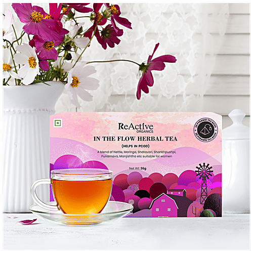 Buy ReActive Organics In The Flow Herbal Tea - For Women, Helps In PCOD ...