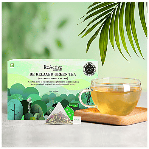 Buy ReActive Organics Be Relaxed Green Tea - Helps Relieve Stress ...