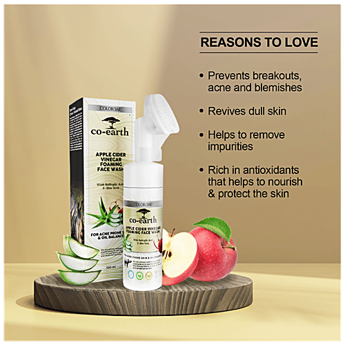 Buy ColorBar Co-Earth Apple Cider Vinegar Foaming Face Wash - For Acne ...