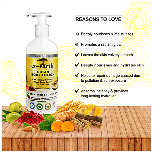 Buy ColorBar Co-Earth Ubtan Body Lotion - Long Lasting Hydration, For ...