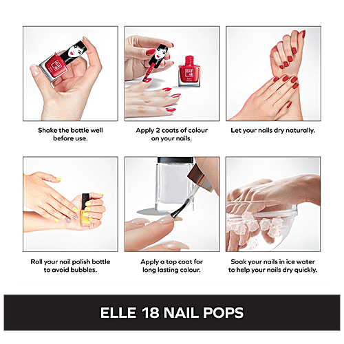 Buy Elle18 Nail Pops - Instant Dry Formula, One Swipe Colour Online at ...