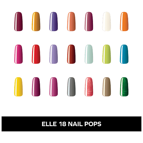 Buy Elle 18 Nail Pops - Instant Dry Formula, One Swipe Colour Online at ...