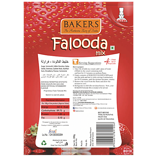 Buy BAKERS Falooda Mix - Strawberry Flavour Online at Best Price of Rs ...
