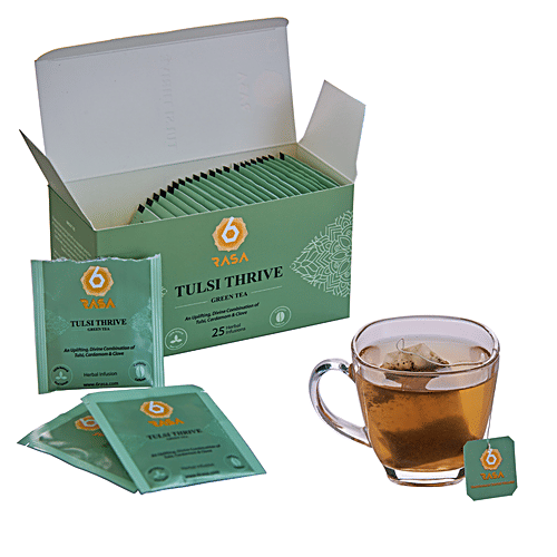 Buy 6rasa Tulsi Thrive Green Tea - Cardamom, Clove, For Stress Relief ...