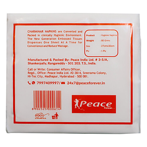 Buy Peace Charminar Napkin For Hygiene - 1 Ply, 27 x 30 Cm Online at ...