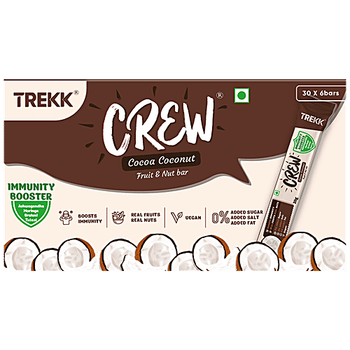 Buy TREKK Crew Fruit & Nut Bar - Cocoa Coconut, Vegan, Boosts Immunity ...