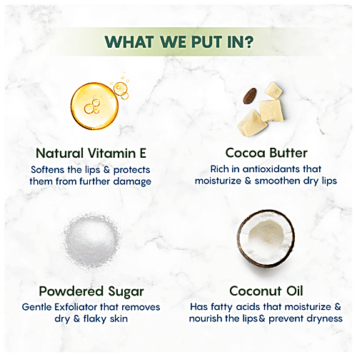 Buy The Moms Co Natural Exfoliating Lip Scrub - Sugar Powder & Cocoa ...