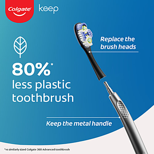 Buy Colgate Keep Deep Clean Toothbrush Kit - 1 Metal Handle With 2 ...