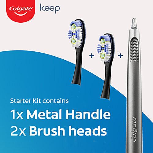 Buy Colgate Keep Deep Clean Toothbrush Kit - 1 Metal Handle With 2 ...