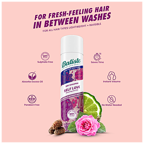 Buy Batiste Dry Shampoo - Self Love, Beaming Berries, Refreshes Hair ...