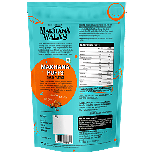 Buy Makhanawala's Makhana Puff - Chilli Chataka, Gluten Free, Roasted ...
