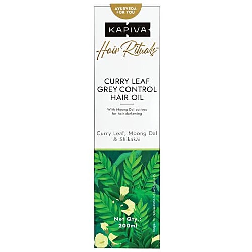 Buy Kapiva Curry Leaf Grey Control Hair Oil - Darkens Hair & Protects ...