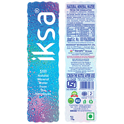 Buy Varahi Iksa Still Natural Mineral Water - Helps In Better Digestion ...