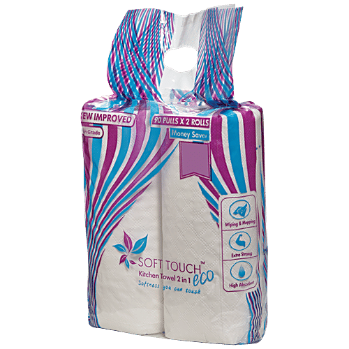 Buy Soft Touch Eco - Kitchen Towel, Soft & High Absorbent, 2 Ply, 2 In ...