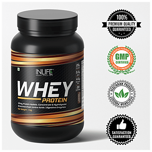Buy INLIFE Whey Protein Powder - Chocolate, With Isolate Concentrate ...