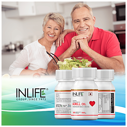 Buy INLIFE Superba Krill Oil Phospholipid Omega 3 500 Mg Capsules ...