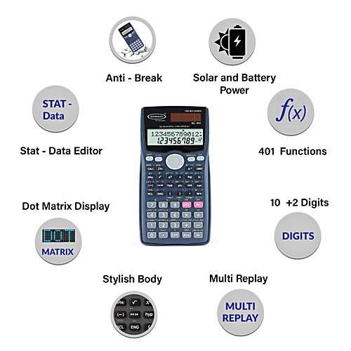Buy Bambalio Scientific Calculator BL-991MS - 401 Functions & 2 Line ...