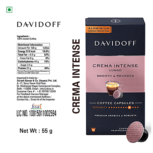 Buy Davidoff Crema Intense Lungo Smooth & Rounded Coffee Capsules - 100% Arabica Online at Best ...