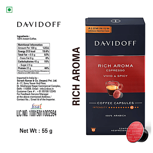 Buy Davidoff Rich Aroma Espresso Vivid & Spicy Coffee Capsules - 100% ...