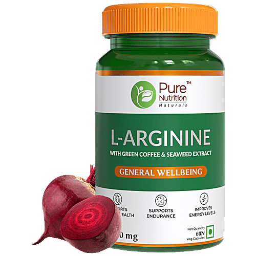 Buy Pure Nutrition L-Arginine Capsules - Supports Cardiac Health ...