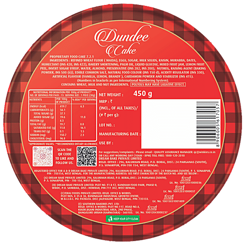 Buy Winkies Dundee Cake - Authentic Rich Taste, Soft, Sponge Online at ...