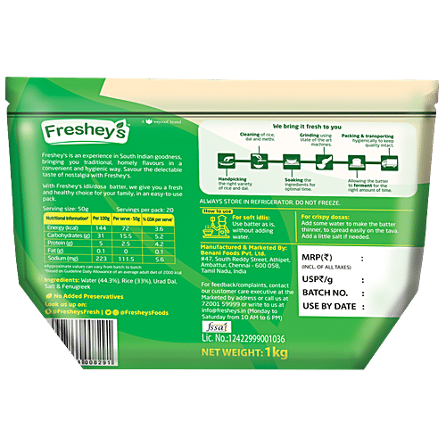 Buy Freshey's Idly/ Dosa Batter - No Preservatives Online at Best Price ...