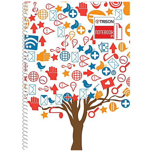 Buy Trison Students Spiral Notebook - 5 Subject Separator, A4 Size, 300 ...