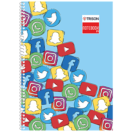 Buy Trison Students Spiral Notebook - 5 Subject Separator, A4 Size, 300 ...