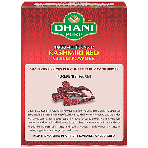 Buy DHANI PURE Kashmiri Red Chilli Powder - 100% Natural, No Artificial ...