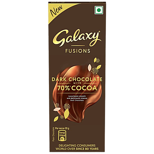 Buy Galaxy Fusions Dark Chocolate Bar - Silky & Smooth, With 70% Cocoa ...