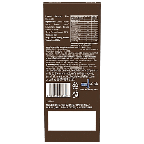 Buy Galaxy Fusions Dark Chocolate Bar - Silky & Smooth, With 70% Cocoa ...
