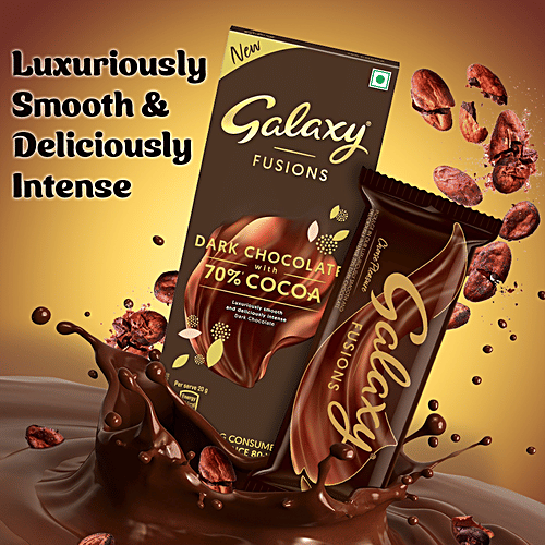Buy Galaxy Fusions Dark Chocolate Bar - Silky & Smooth, With 70% Cocoa ...