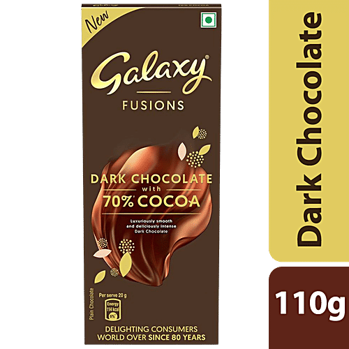 Buy Galaxy Fusions Dark Chocolate Bar - Silky & Smooth, With 70% Cocoa ...