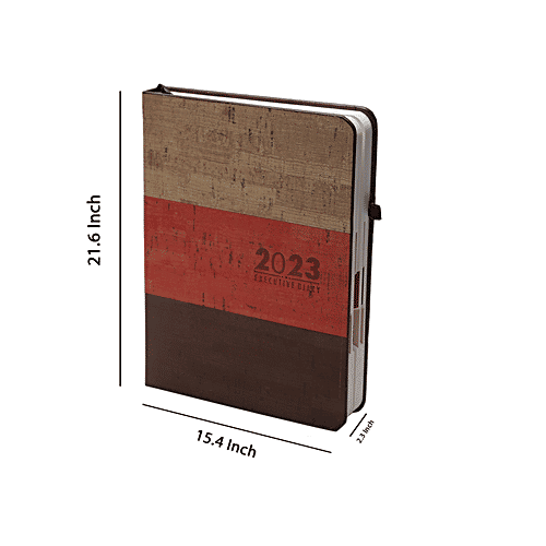 Buy Cubic Hard Bound New Year Diary 2023 with Pen Holder Tricolour,365 ...