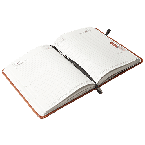 Buy Cubic Hard Bound New Year Diary 2023 with Pen Holder Tan, 365 Pages ...