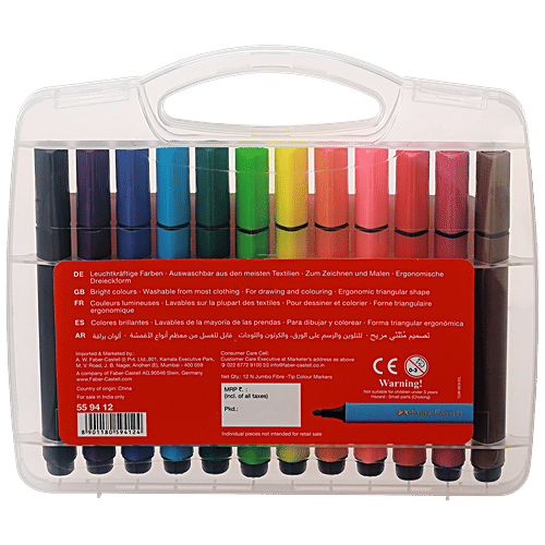 Buy Faber castell Jumbo Fibre-Tip Colour Markers 559412 - Triangular ...